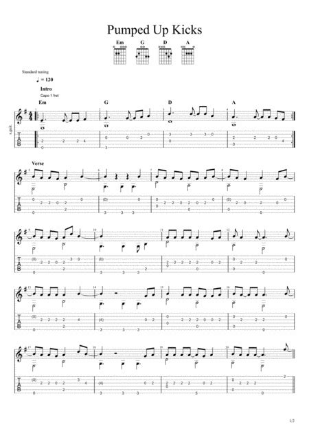 Pumped Up Kicks Arr Ksenia Berezyuk By Foster The People Sheet Music For Guitar Tab At Sheet