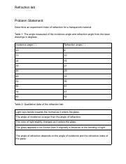 Understanding Light Refraction In Transparent Materials Course Hero
