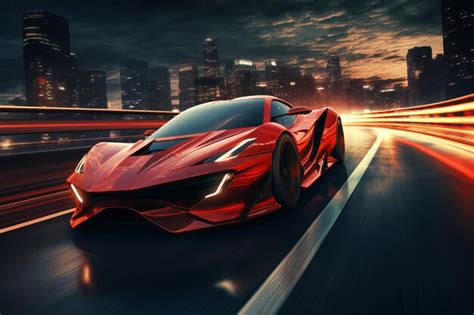 Premium Ai Image Autonomous Selfdriving Car Moving Through City Highway With Light Trails