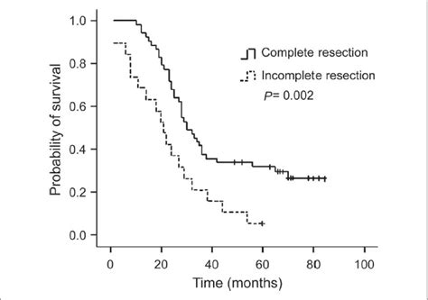 Kaplan Meier Survival Curve According To Extent Of Surgical Resection Download Scientific