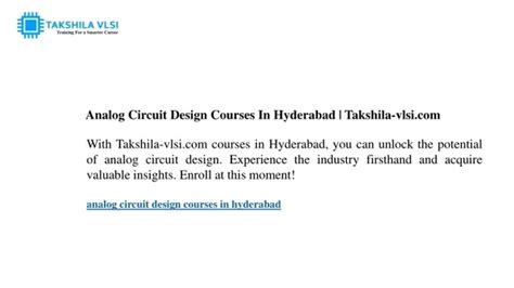 Ppt Analog Circuit Design Courses In Hyderabad Takshila