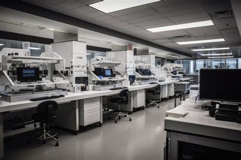 High Tech Lab Filled With Cutting Edge Technologies And Equipment For