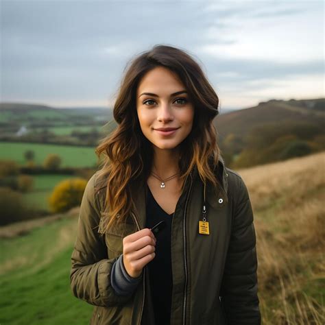 Premium AI Image Photo Of Brunette British Woman Holding A Lip Balm English Countrysid Concept