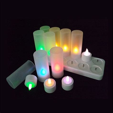 Светодиодные многоцветные led свечи "чайные" с аккумулятором и пультом ...