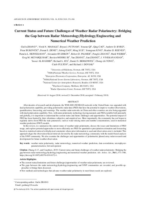 Pdf Current Status And Future Challenges Of Weather Radar Polarimetry Bridging The Gap