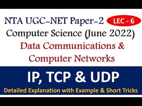 IP Addressing TCP UDP Introduction Video Lecture Crash Course For UGC NET Computer Science