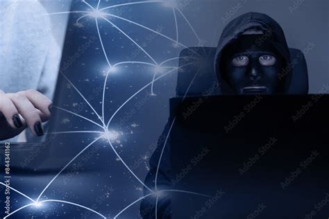 Hacker Steals Data Via Laptop International Phishing And Bank Account Theft Cybercrime On The