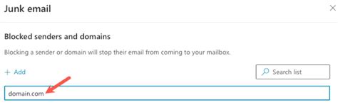 how to block a domain in microsoft outlook