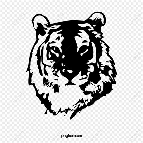 블랙 호랑이 머리 일러스트 수묵화페인트 등사나운얼굴 Png 일러스트 무료 다운로드 Lovepik