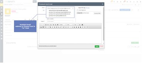 remove multiple emails from send email box document designer
