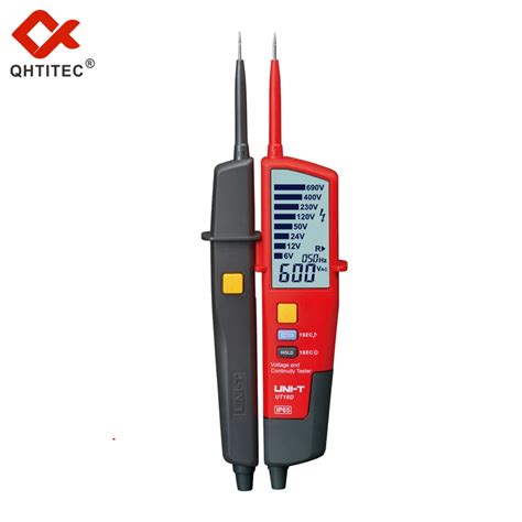 Qhtitec 전압 및 연속성 테스터 Ut18d Led Acdc 전압 테스터 미터 3 상 시퀀스 Rcd 디지털 멀티미터