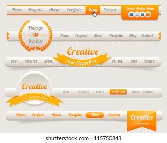 Vector Header Menu Design Stock Vector Royalty Free 113161855 Shutterstock