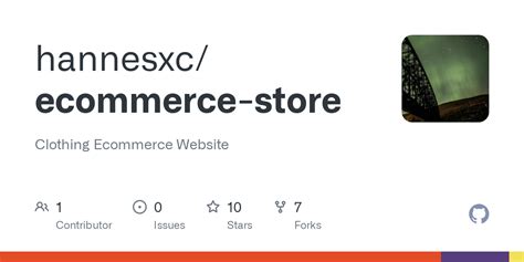 Github Hannesxc Ecommerce Store Clothing Ecommerce Website