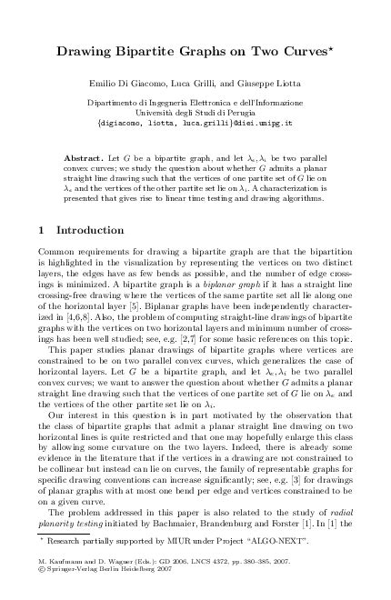Pdf Drawing Bipartite Graphs On Two Curves