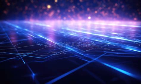 Abstract Technology Background With Glowing Particles Network Concept