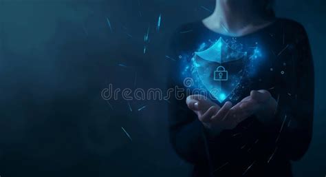 Focus On Secure Email Communication With Cybersecurity Data Protection And Encryption Stock