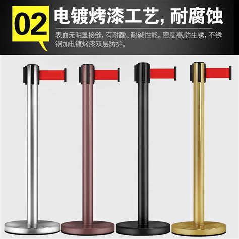 安全隔离带伸缩带排队围栏栏杆不锈钢银行一米线护栏杆警戒警示柱 虎窝淘