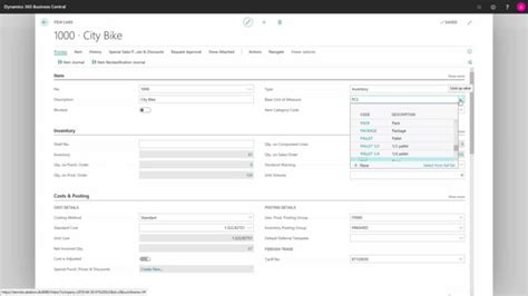 Setup Of Base Unit Measure Code Dynamics 365 Business Central