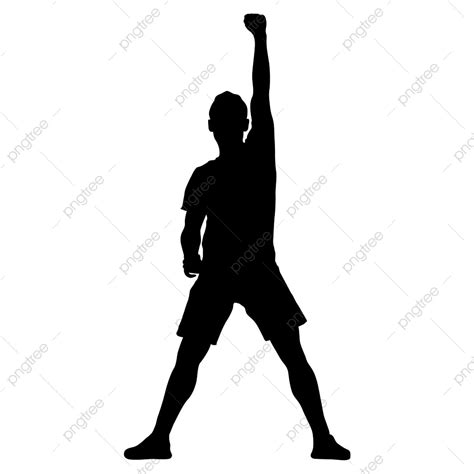 Arms Raised Silhouette Png Free Black Silhouettes Man With Arm Raised On A White Background