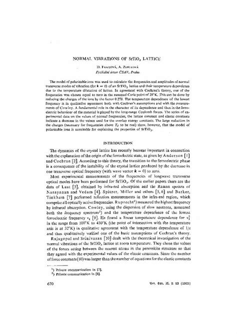 Pdf Normal Vibrations Of Srtio3 Lattice Dokumentips