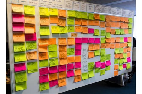 Scrum Board Project Management With Colorful Stickers Gener