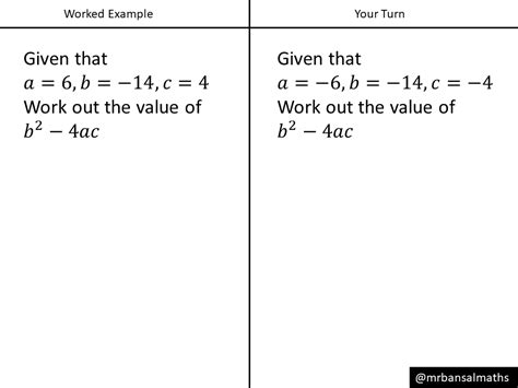 Substitution Quadratic Formula Variation Theory