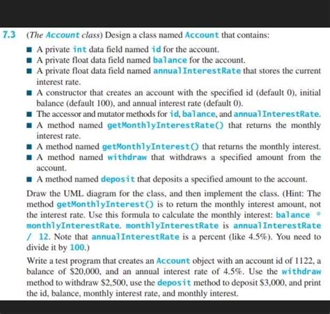 solved the account class design a class named account that
