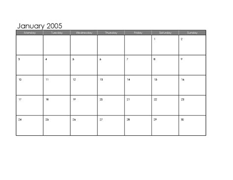 12 Month Monthly Calendars Template Excel XLS