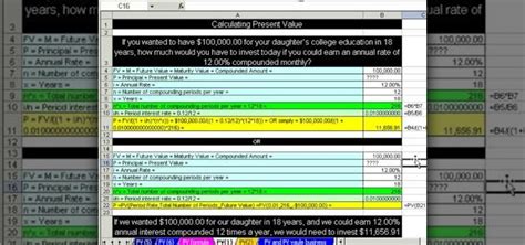 How To Make Present Value Calculations In Excel Microsoft Office