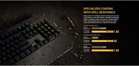 Asus Tuf Gaming K Rgb Keyboard With Tactile Mech Brane Key Switches