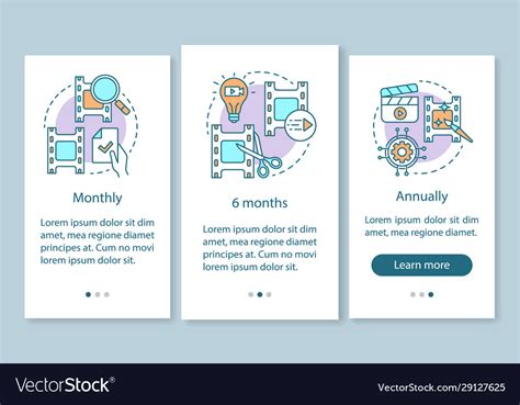 Video Editor Subscription Onboarding Mobile App Vector Image