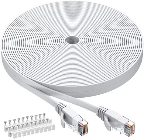 20m Cat6 Ethernet Cable Long Internet Cables High Speed Patch Cord Flat Design 1gbps For 250mhz