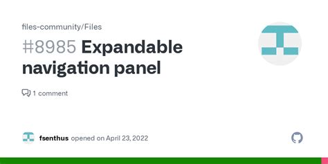 Expandable Navigation Panel · Issue 8985 · Files Communityfiles · Github