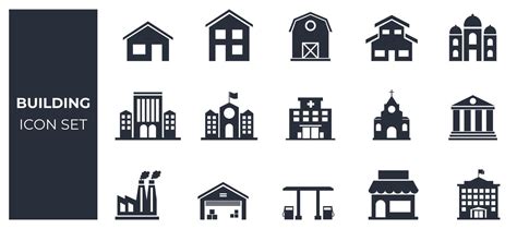 Building Icon Set 46627312 Vector Art At Vecteezy