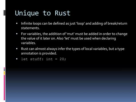 PPT The Rust Programming Language PowerPoint Presentation Free Download ID 5466097