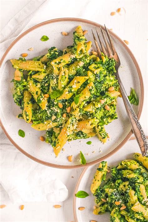 Vegetarian Pesto Pasta Recipe With Basil The Picky Eater