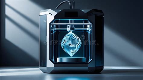 A Glowing 3d Printer Creating A Complex Object In A Dark Stock Illustration Illustration Of