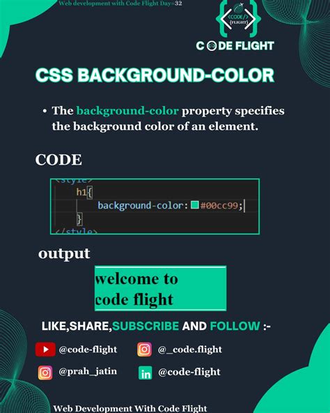Css Background Color Property For Web Development Code Flight Posted