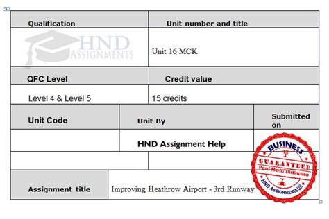 Unit 16 MCKI Assignment Brief HNC Assignment