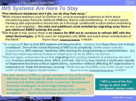 IBM Software Group IMS An Update Barbara