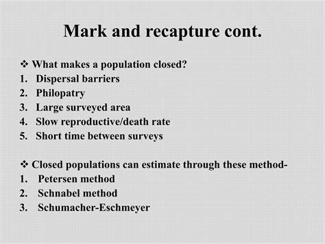 Population Counting Method Line Transect Point Count Mark And Recapture PPTX