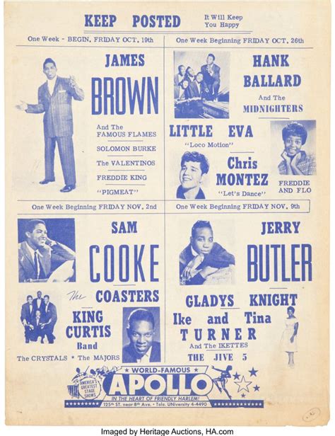 James Brown And Sam Cooke Apollo Concert Poster