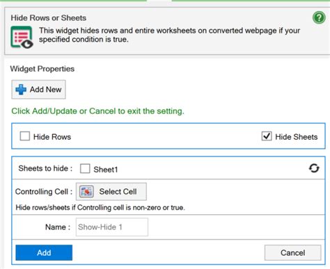 Help Hide Rows Or Sheets With A Widget Spreadsheetconverter