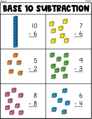 Base 10 Centers Subtraction Education To The Core Premium