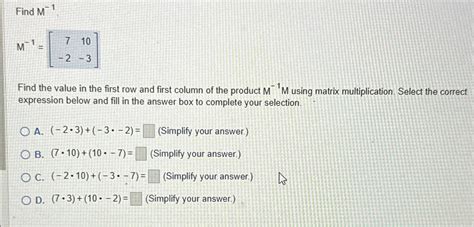 Solved Find M M Find The Value In The First Row Chegg Com