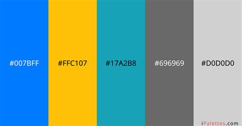 Tailwindcss Color Palette And Colors 007bff Ffc107 17a2b8 696969