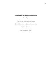 Week 4 Assignment Docx 1 Avoiding Biased And Insensitive