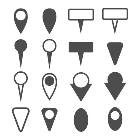Vector Map Pointer Icons Set Stock Vector Roxiller