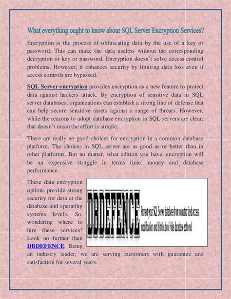 Sql Server Encryption Services Explained