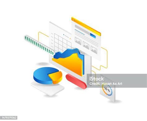 아이소메트릭 웹 분석 개념입니다 데이터 분석 데이터 분석 벡터 그림입니다 3차원 형태에 대한 스톡 벡터 아트 및 기타 이미지 3차원 형태 개념 개념과 주제 Istock